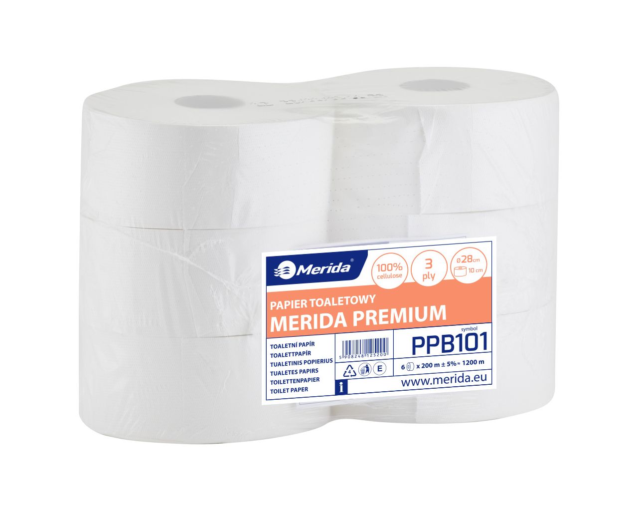 Merida Premium PPB101 – papier toaletowy 3-warstwowy, 200 m | MERIDA