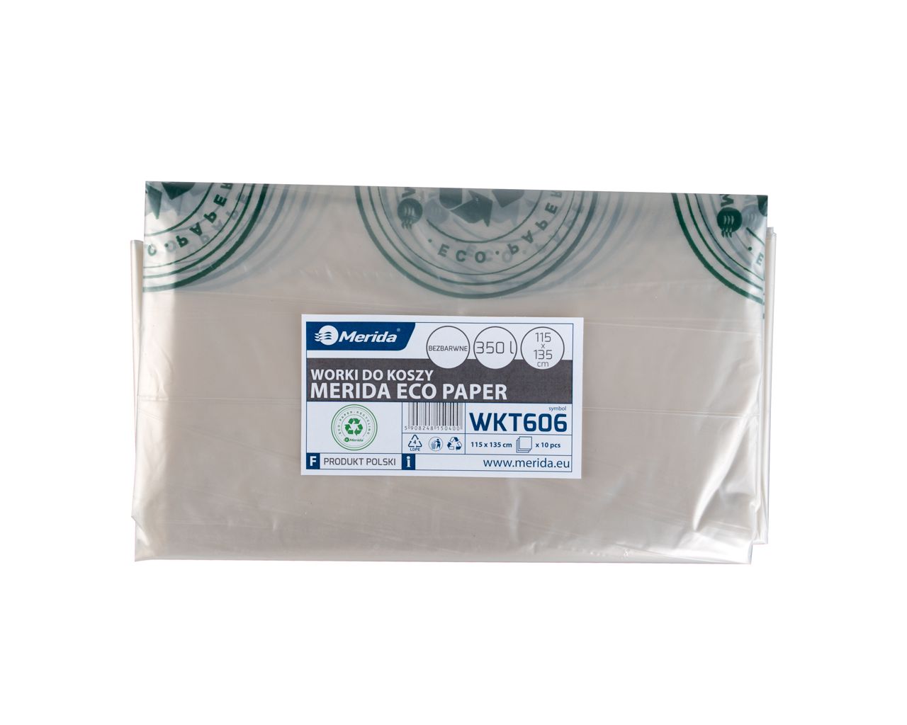 Worki na zużyte ręczniki papierowe, MERIDA ECO PAPER, 115 x 135 cm ...